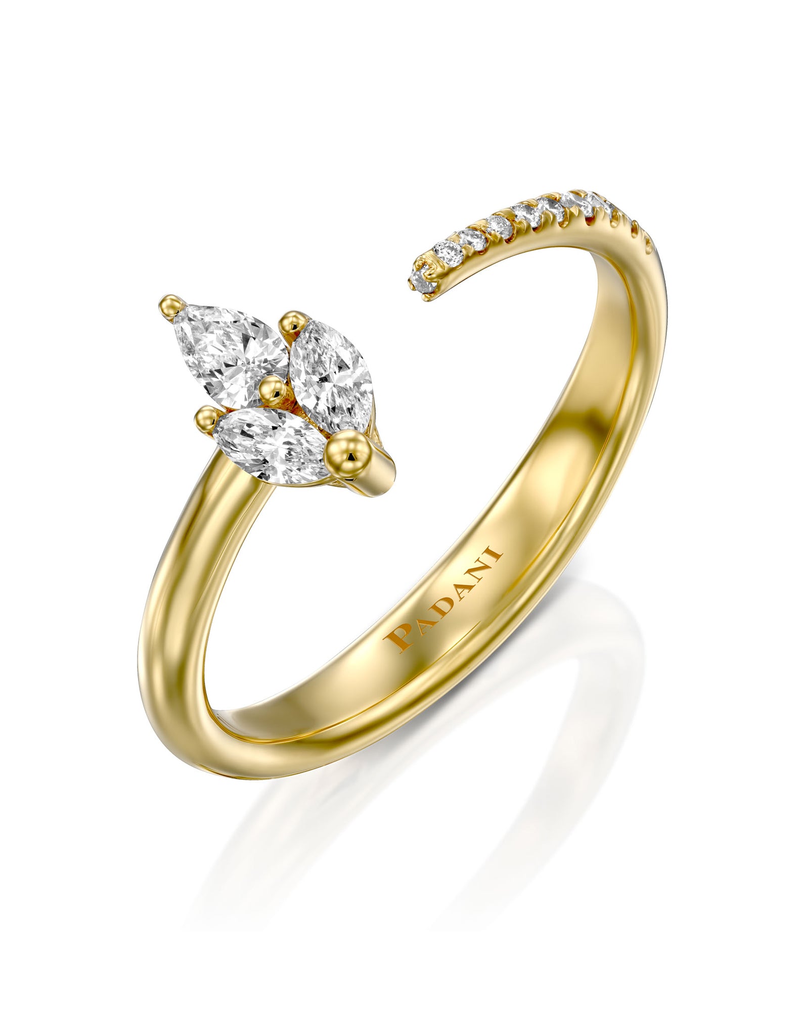 Malvene Open Ring Half Diamonds – Padani