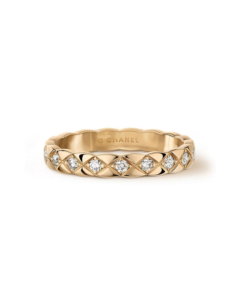 COCO CRUSH THIN STUDDED BEIGE GOLD RING – Padani